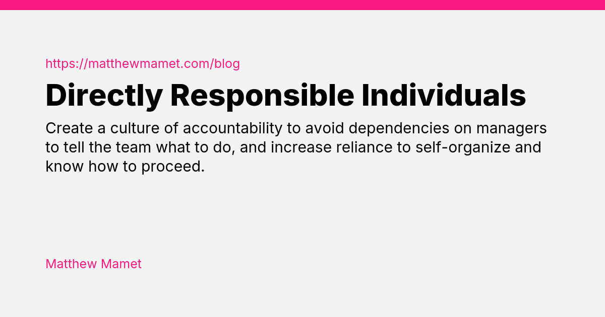 Directly Responsible Individuals